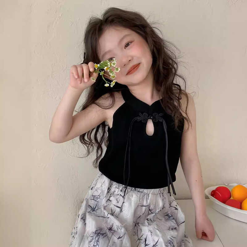 Mga Batang Damit Na Babae 2024 Bagong Chinese Style Summer Sleeveless T ...