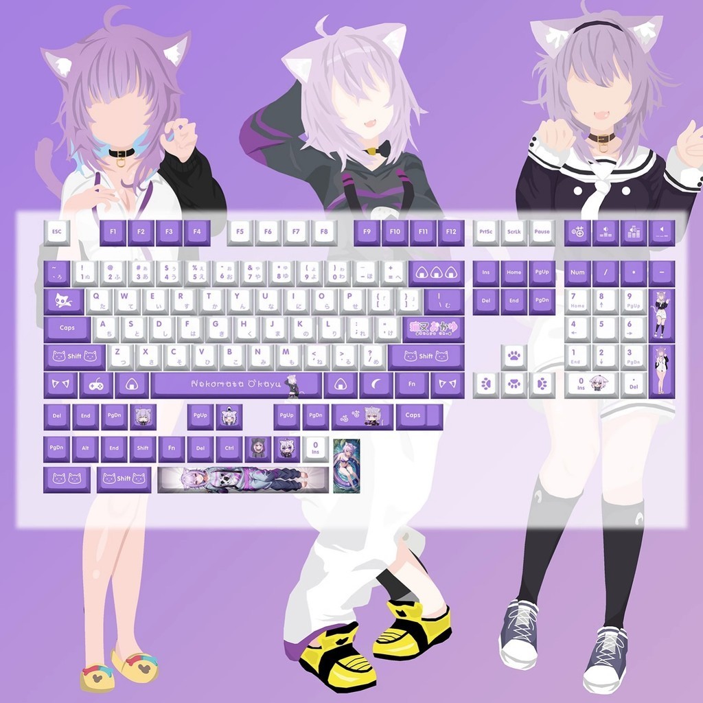 Hololive Keycap Tokoyami Towa Gawr Gura Cherry Profile PBT Five-sided ...