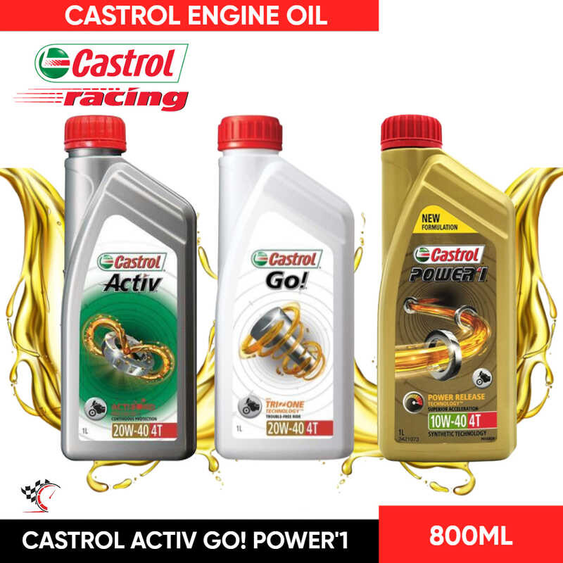 Castrol Go ACTIV Power Essential Motorcycle 4T Engine Premium Oil 800ML ...