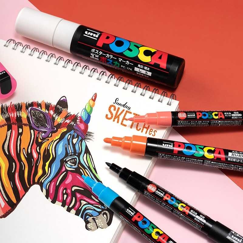 LY Japan Uni Posca Paint Marker Pen Pc-1M, Pc-3M, Pc-5M, Pc-8K, Pc-17K ...