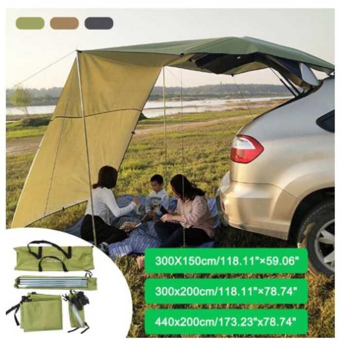 Shelter Shade Side Car Roof Top Awning Waterproof UV Portable Camping Tent Automobile Rooftop ...