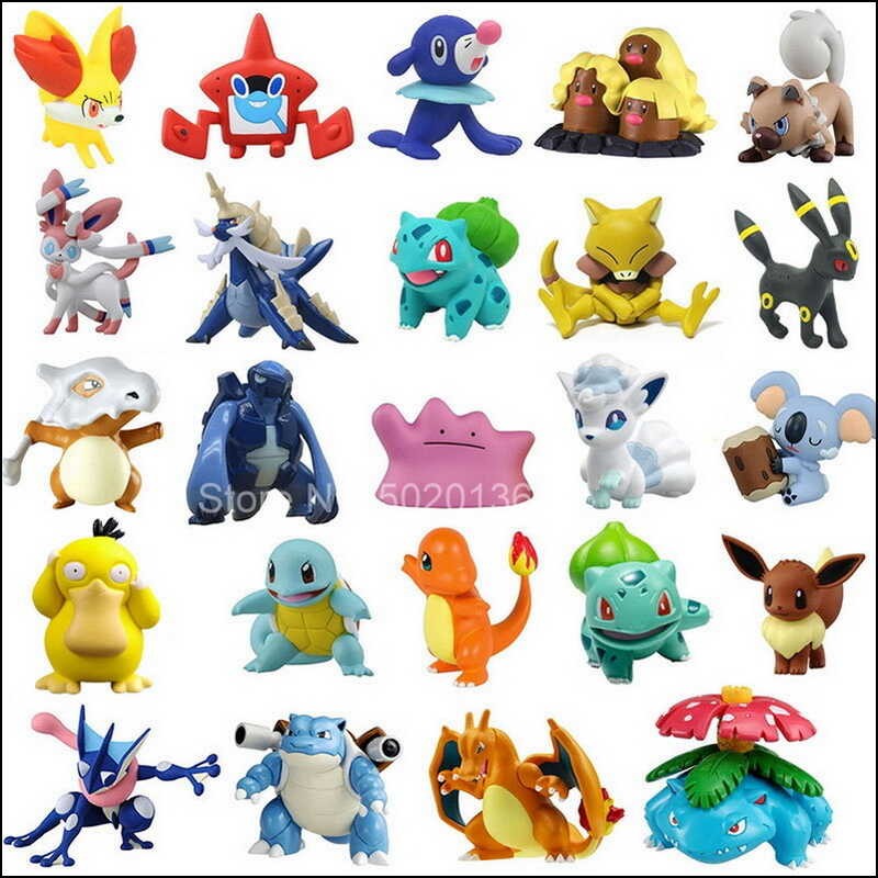 Tomy 4 - 6 Cm Charmander Popplio Litten Pikachu Rowlet Treecko Eevee ...