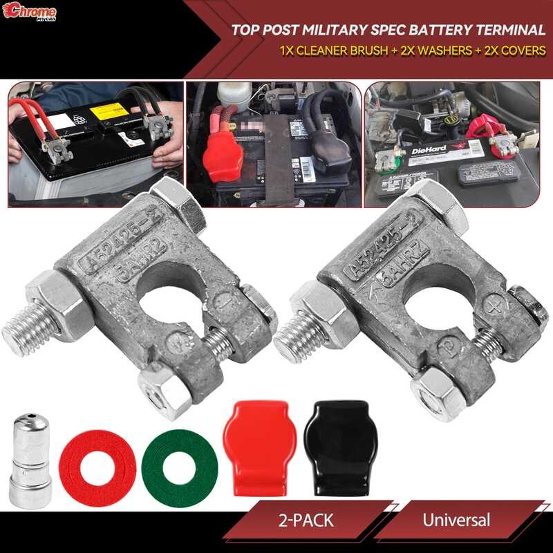 Military 6 2 Spec Battery Terminal Top Post Kit P+ & N- For Car Auto ...