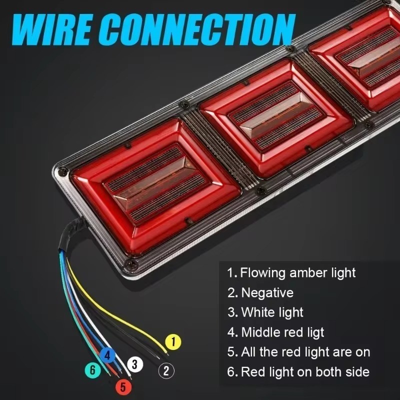 2pcs 24V 117LED Truck Tail Light Bar Rear Stop Brake Reverse Light for ...