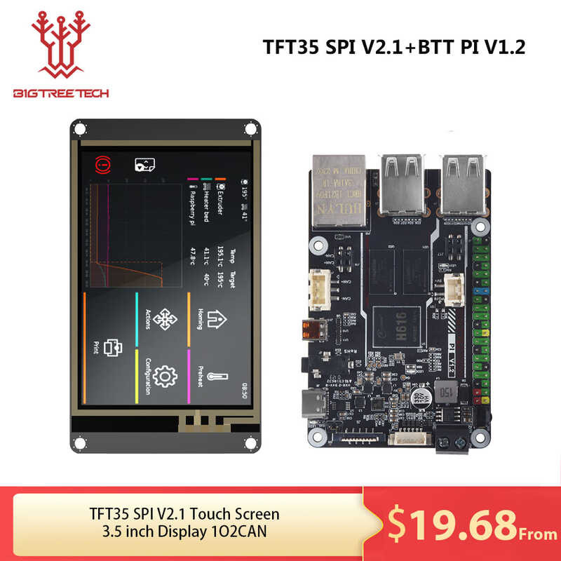⊙ BIGTREETECH Tft35 SPI V2.1 Touch Screen 3.5 Inch Show Io2can 3D Printer PI V1.2 For BTT Former ...