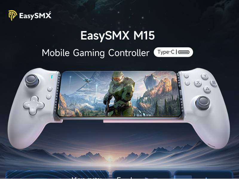 EasySMX M15 Mobile Phone Gamepad Type C Hall Mechanical Controller for Android Phone iPhone 15 ...
