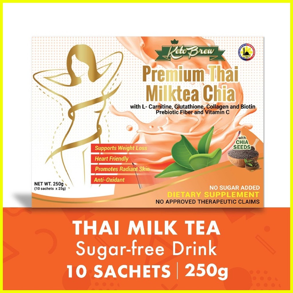 ☪ Sugar Free THAI MILK TEA with Chia KETO Friendly (250g - 25g x 10 sachets) | Shopee Philippines