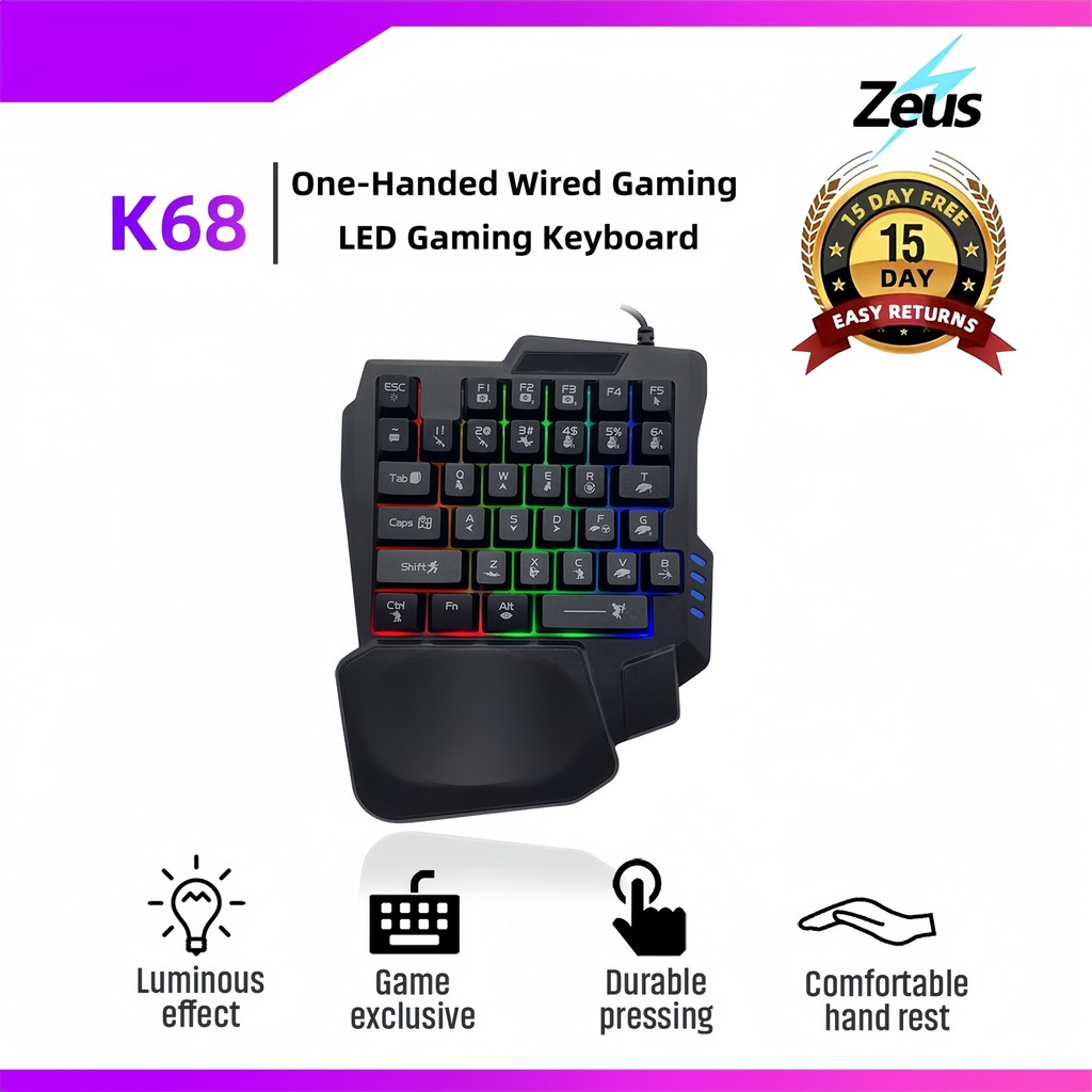 Zeus 35 Keys One-handed Gaming keyboard Ergonomic Keypad for Laptop ...