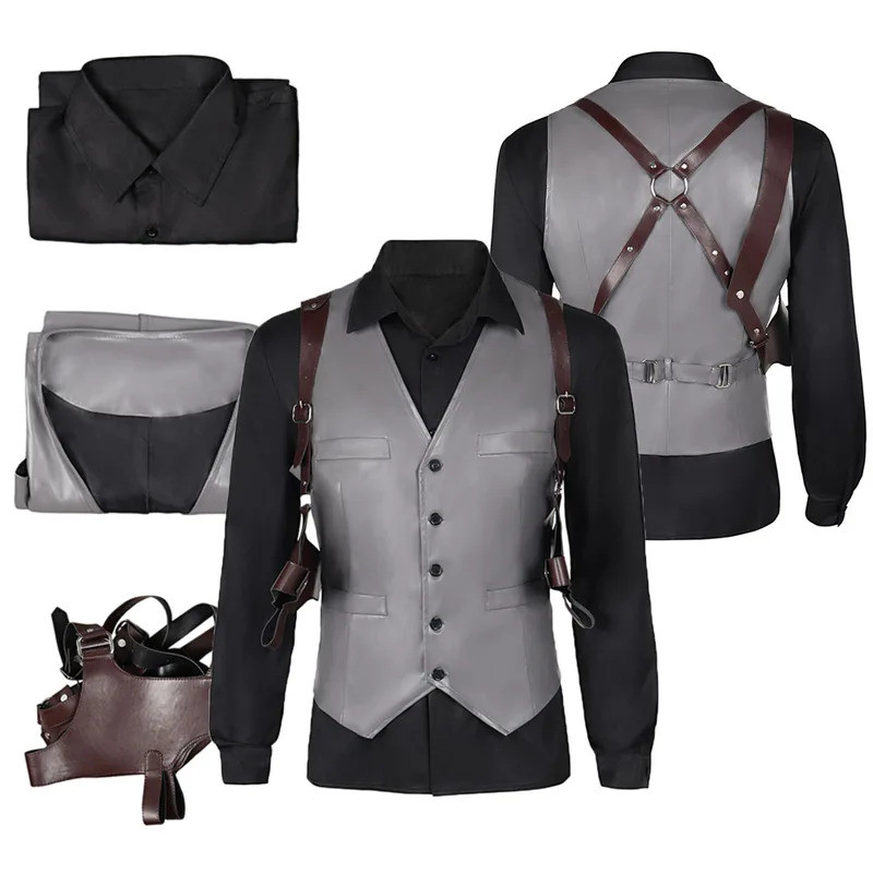 § Wesker Cosplay Cosume Adul Men Male Sia Shir Ves Back Srap Oufis ...