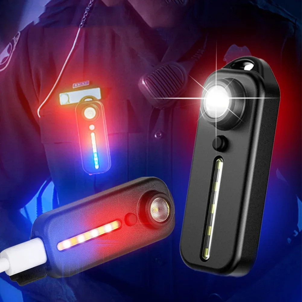 Mini Thin Flashlight Tactical Police Shoulder USB Type-C Rechargeable ...