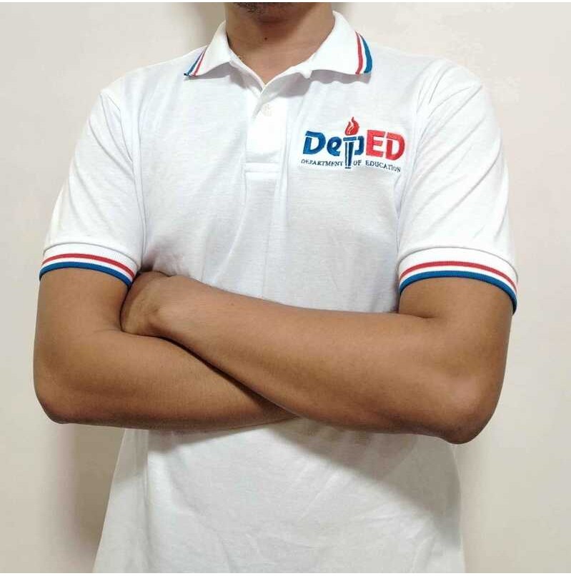 & Deped Matatag Plain Polo Shirt Unisex Cotton Front And Back ...