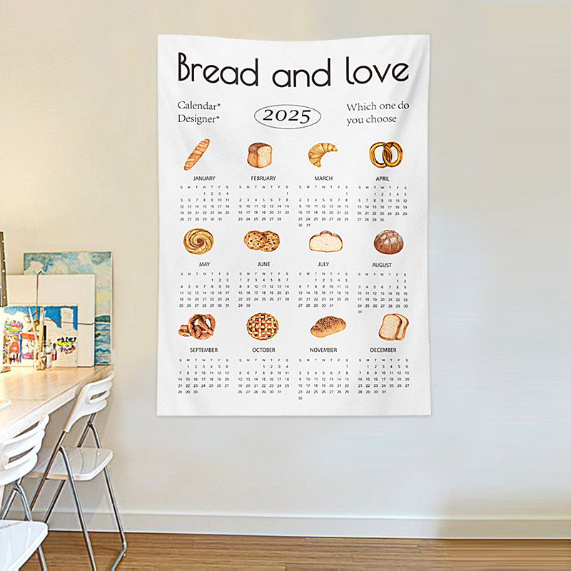2025 Calendar Ins Fresh Style Hanging Cloth Decoration 32*40cm Wall ...