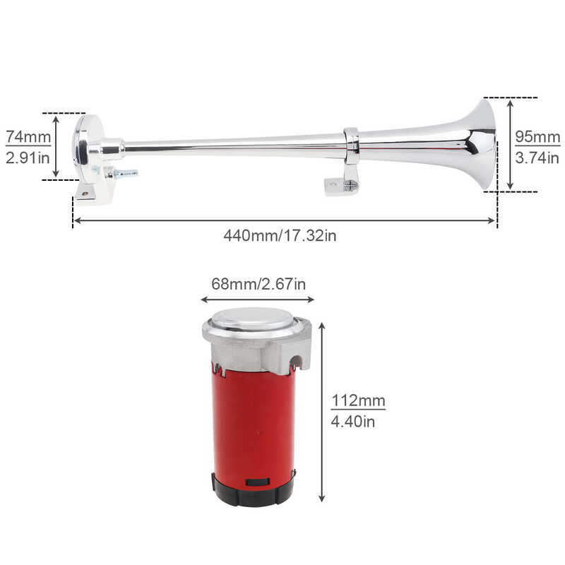 ZXH 12V Universal Air Horn Pump Loud Car Truck Train Motorcycle Siren ...