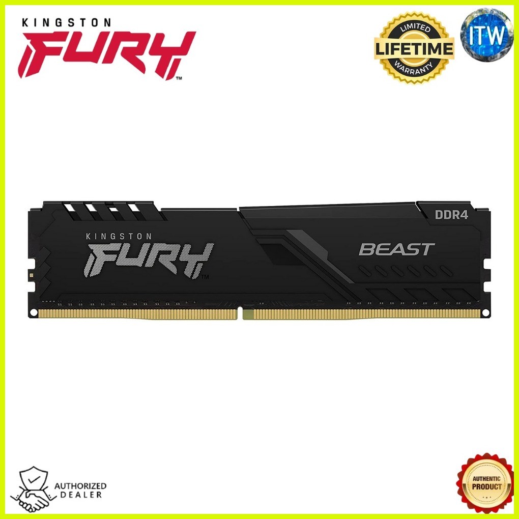 ♒ Kingston Fury Beast Memory | 8GB | 3200MHz | DDR4 | CL16 | Black (KF432C16BB/8) | Shopee ...