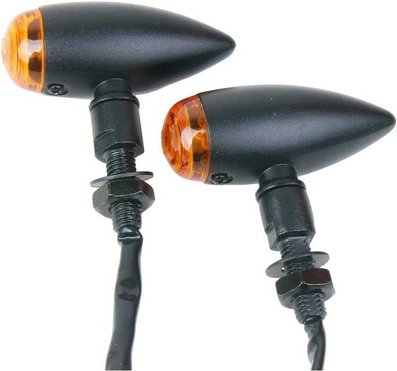 Bullet MotorT Black Motorcycle LED Turn Signal Indicators Bkers with ...