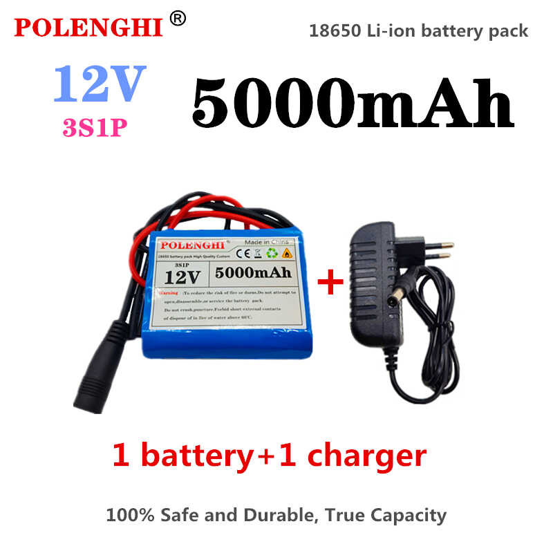 18650 12V 5000 Mah 3S1p Battery Pack 18650 Rechargeable Lithium Ion ...