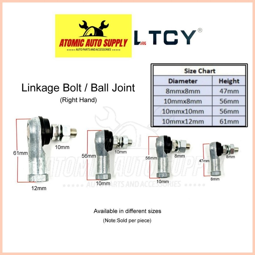 ۞ ♕ LTCY TRANSMISSION LINKAGE BOLT/BALL JOINT - RH (8X8MM / 8X10MM ...