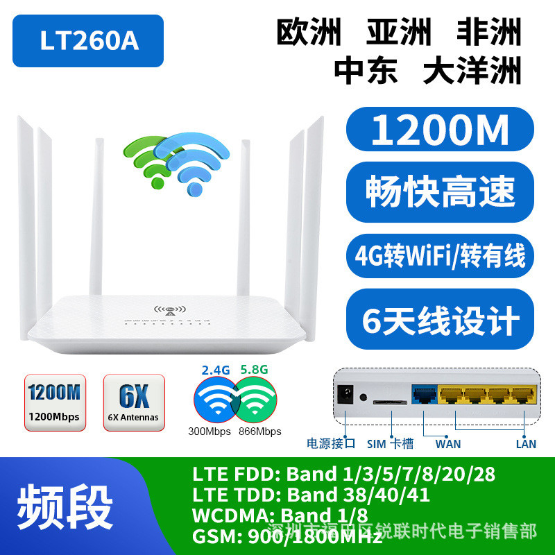 LT260 Replacement B525 B818 B618 4G 5G Wireless Router CAT6 CAT12 1200M ...