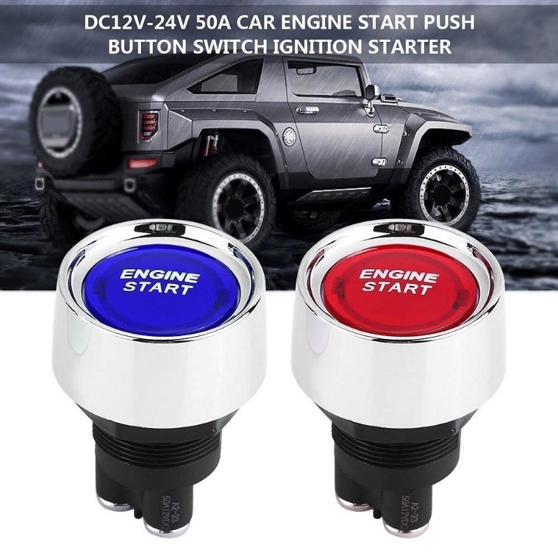 3 Colors LED 12V Universal Car Engine Start Switch / Car Red Blue Green ...