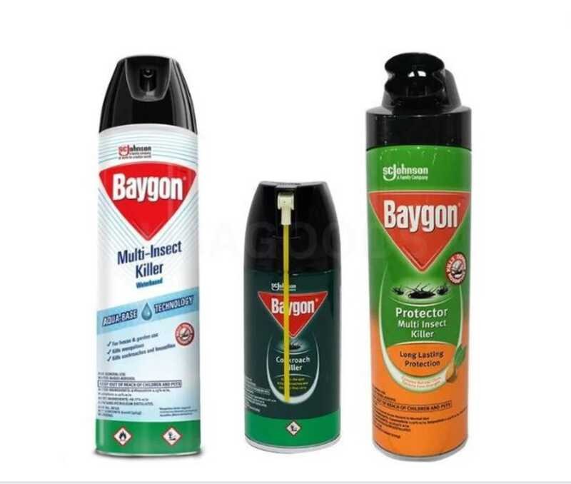 Baygon Roach Aerosol, Waterbased, Protector Multi-Insect Killer Spray ...