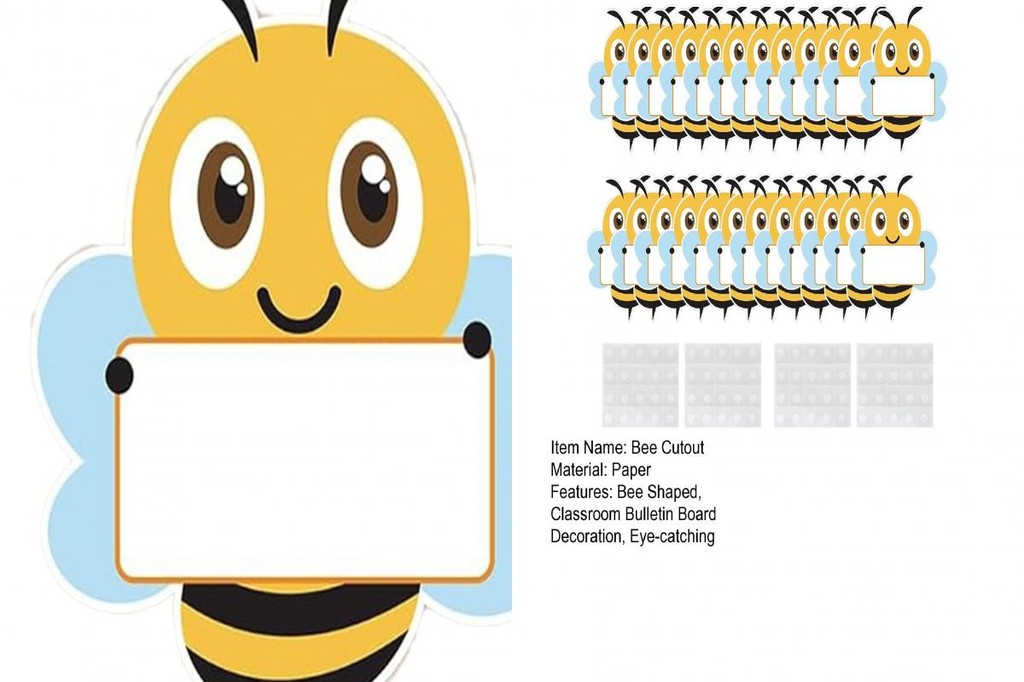 LVST_ Bee Paper Cutouts Bee Classroom Decorations Adorable Bee Cutouts ...