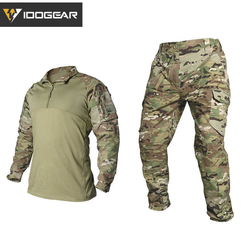 IDOGEAR Uniform BSR Shirt & Pants BDU Clothes With Elbow Pads Outdoors ...