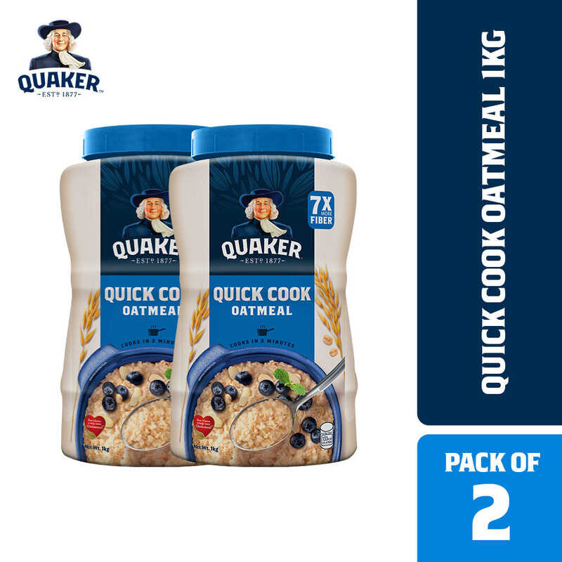 Quaker Quick Cooking Oatmeal 1Kg (Jar) - Pack Of 2 47A | Shopee Philippines