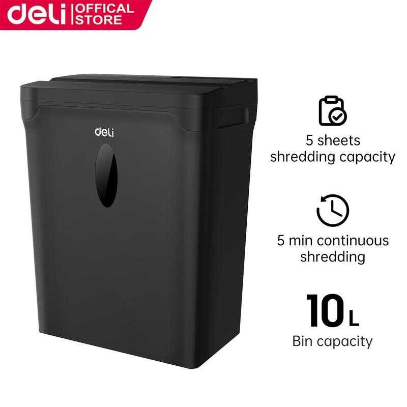 Deli 5 Sheets 10L Portable Automatic Paper Shredder Machine Heavy Duty ...