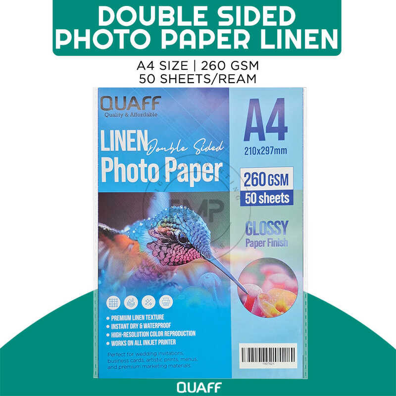 FMP A4 Size QUAFF Double Sided Photo Paper Linen Inkjet 260Gsm 50Sheets ...