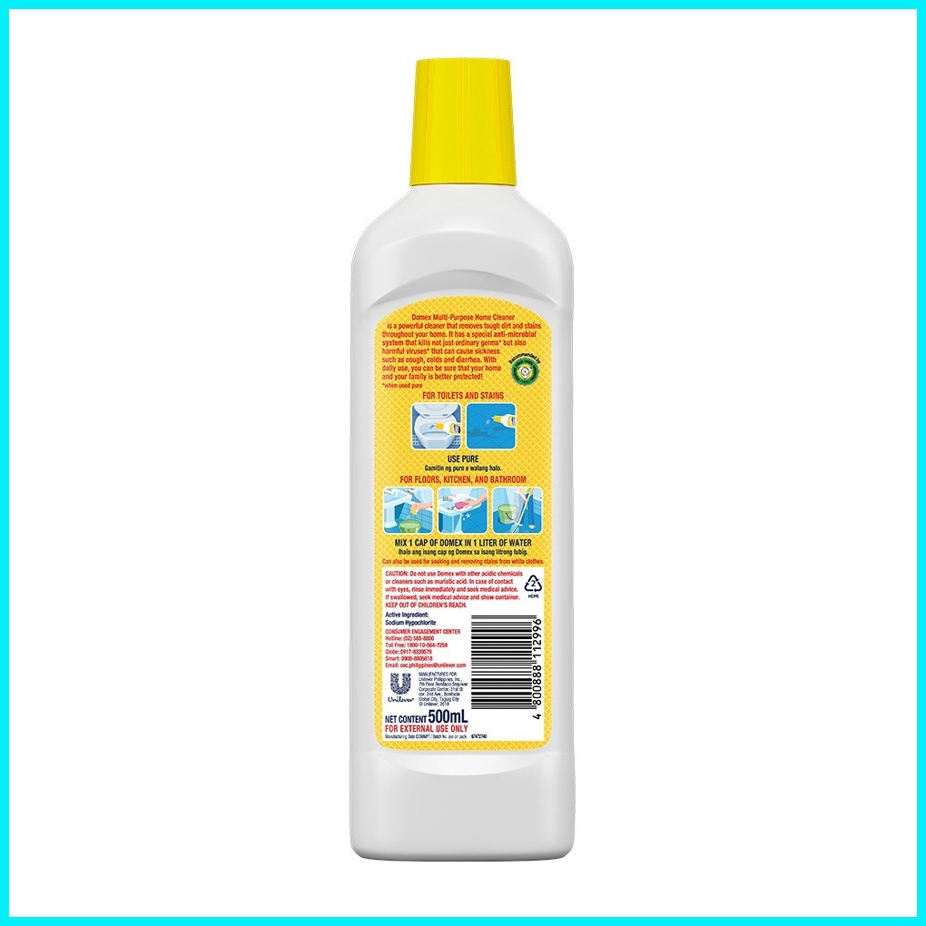 Domex Multi-Purpose Cleaner Lemon 500ml - 3 Bottles | Shopee Philippines