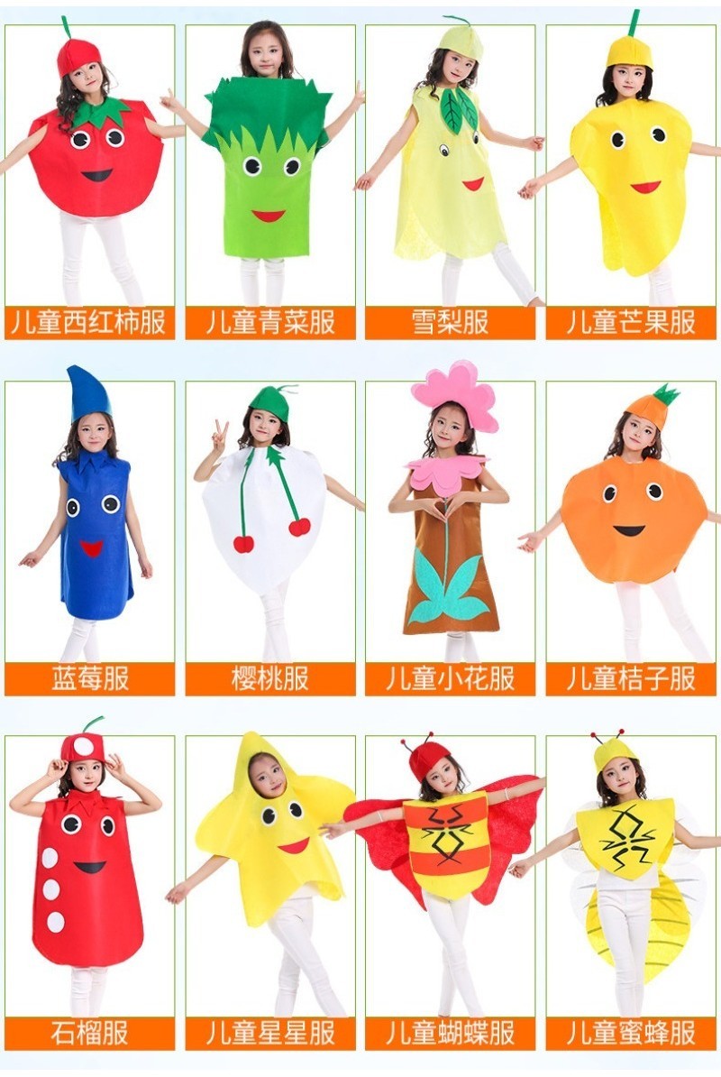 Nutrition Month Costume for Girls Fruit Strawberry Costumes Halloween Cosplay Costume for Kids ...