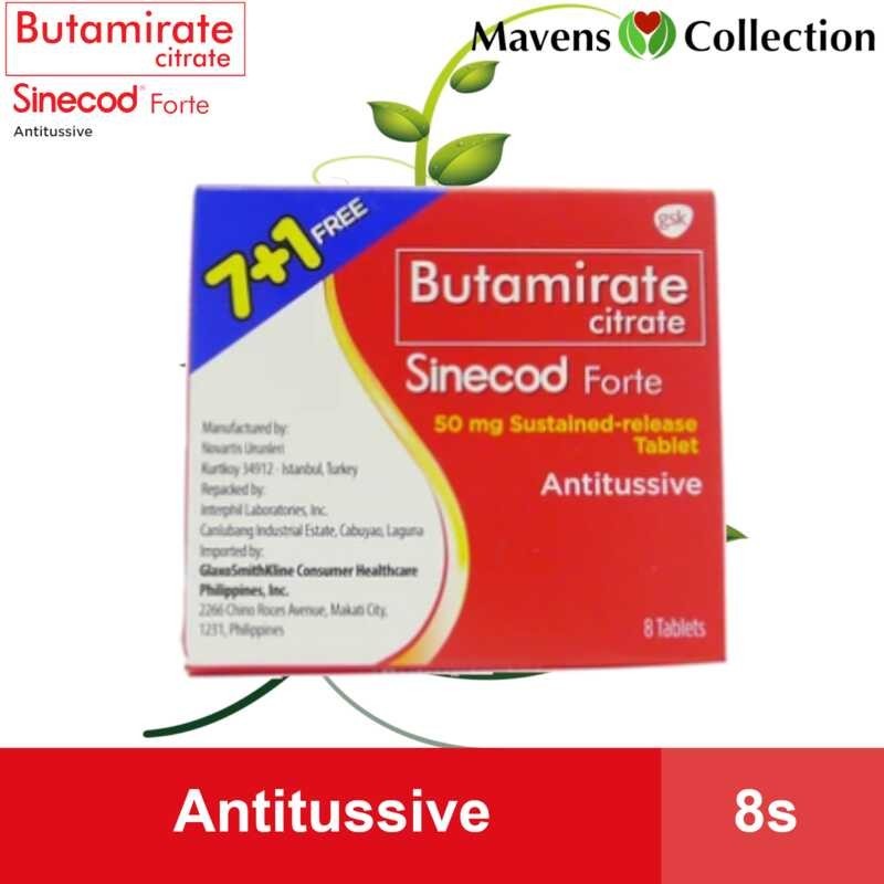 50mg 2024 Sinecod Forte Sustained-release Tablet (8 Tablets - Walang ...
