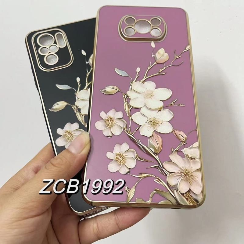 Casing Realme C63 C61 phone case TPU gold orchid silicone straight edge ...