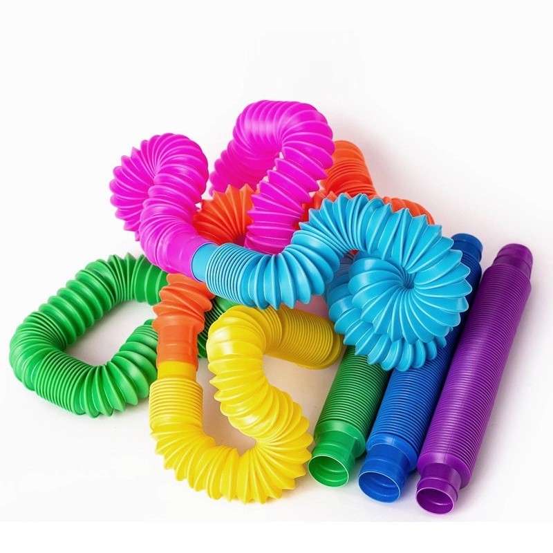 8Pcs Pop Tubes Children Telescopic Tube Sensory Toy Fidget Stress ...