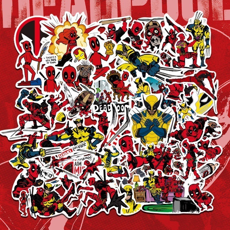 50PCS Deadpool 3 The Avengers Deadpool Wolverine Stickers for Kids DIY ...