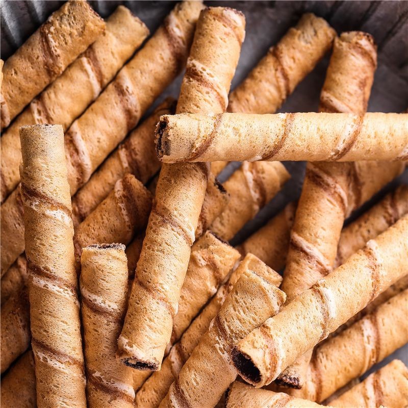 Freshly Made Chocolate Cones With Crispy Rolls, Student Dormitory ...