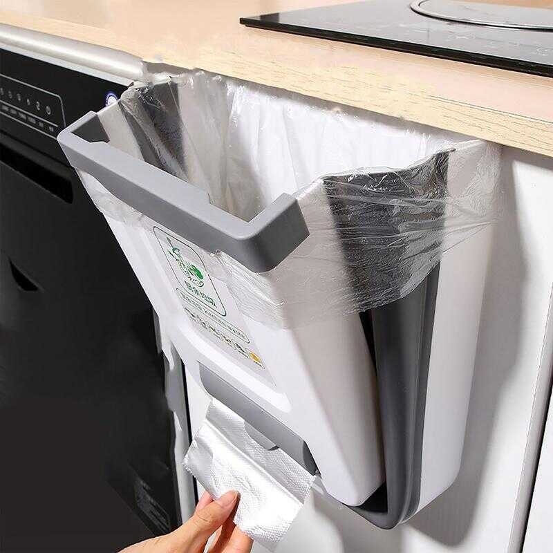 Collapsible Φ Kitchen Φ Waste Bin 10L Folding Small Garbage Can With ...