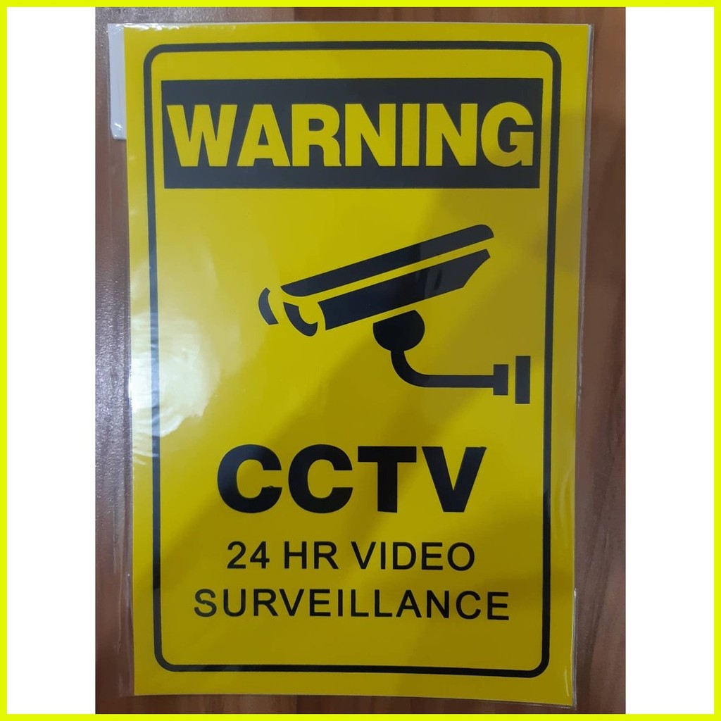 Signage Warning CCTV Surveillance Horizontal / Vertical Big Warning ...