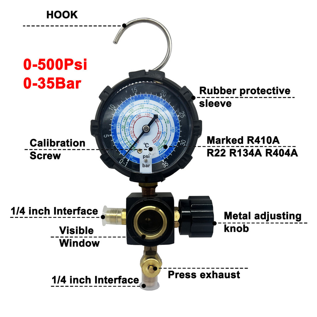 R410a Diagnostic Manifold Freon Gauge Set High Pressure A/C ...