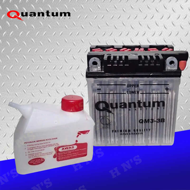 QUANTUM Motorcycle Battery QM3-3B ( YB3L-A ) na may solusyon kit ...