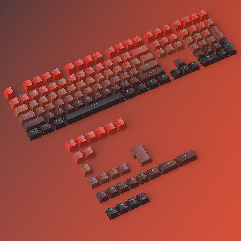 Red Black Gradient Front Carving Through Light Keycap Stabilizer 6.25u ...