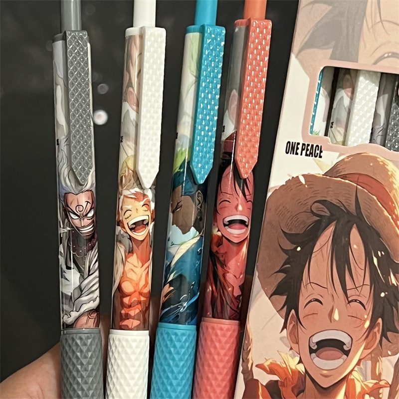 4Pcs/set Cartoon Anime Cute Conan ONE PIECE Writing Neutral Pen Black ...