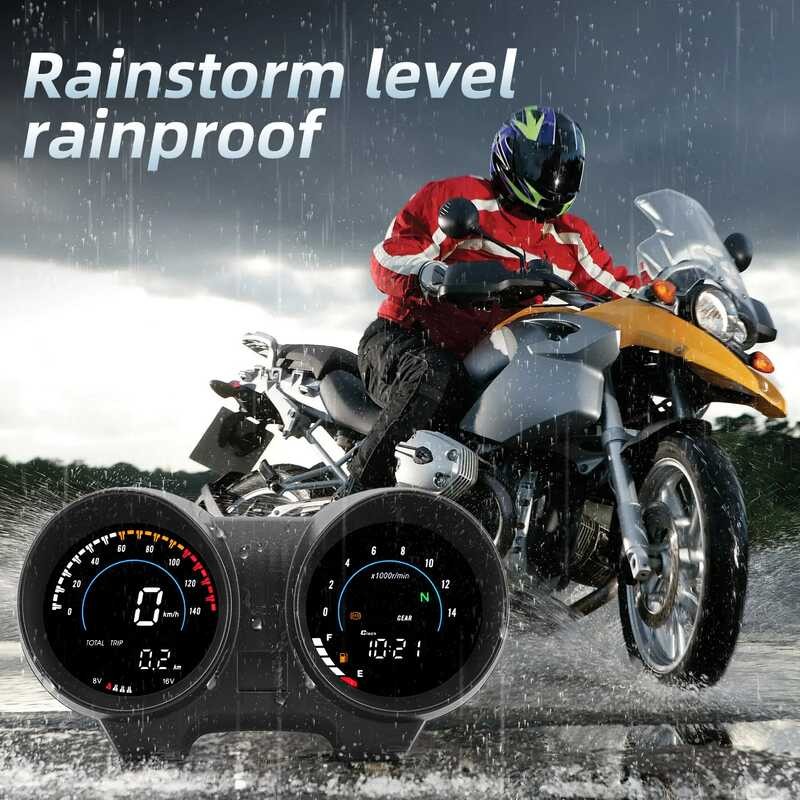 ZXH Motorcycle Speedometer Digital Dashboard LED Electronics Motorcycle ...