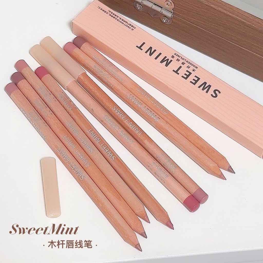 Sweet MINT Wooden Lip Liner Matte Waterproof Outline Lip Shape | Shopee ...