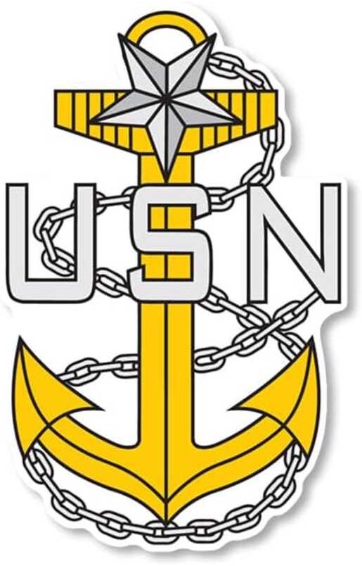 USN Anchor 1-Star Rank: Senior Chief Petty Officer Shape Stickers (Navy ...