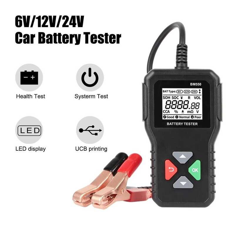 System Detect 100-2000 CCA Tool 6V 12V 24V Car Tester Auto Battery ...