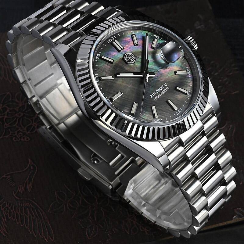 San Martin SN059-G V2 Men Watch 40mm Vintage MOP Dial Retro Business ...