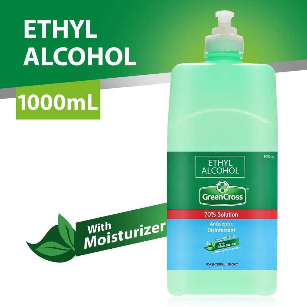 Green Cross Ethyl Alcohol with Moisturizer 70% Solution (1000 mL PD) | Shopee Philippines