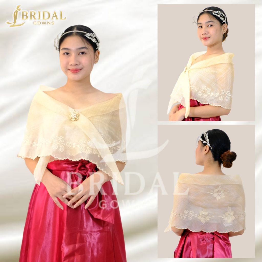 alampay top shawl filipiniana Flower Design for graduation and oath ...