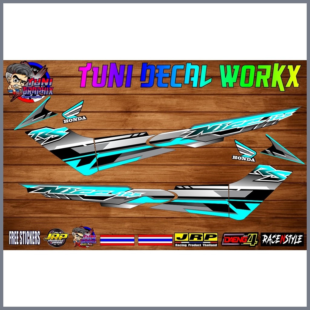 Nice 125/Rs 125 Decal Custom Color SKYBLUE (Thai Design) w/ freebies ...